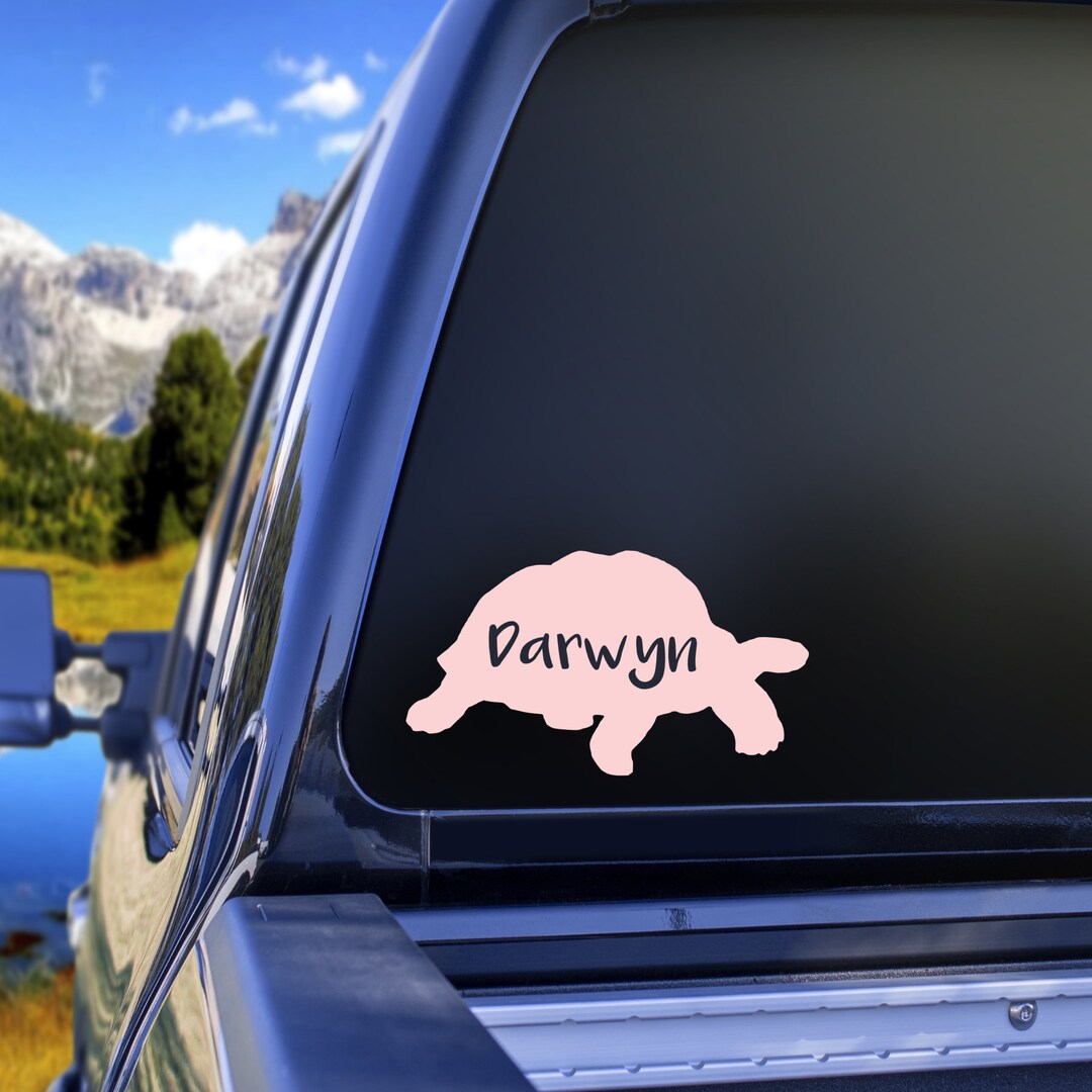 Tortoise Vinyl Decal: Personalized Sticker for Laptop, Car, Water ...