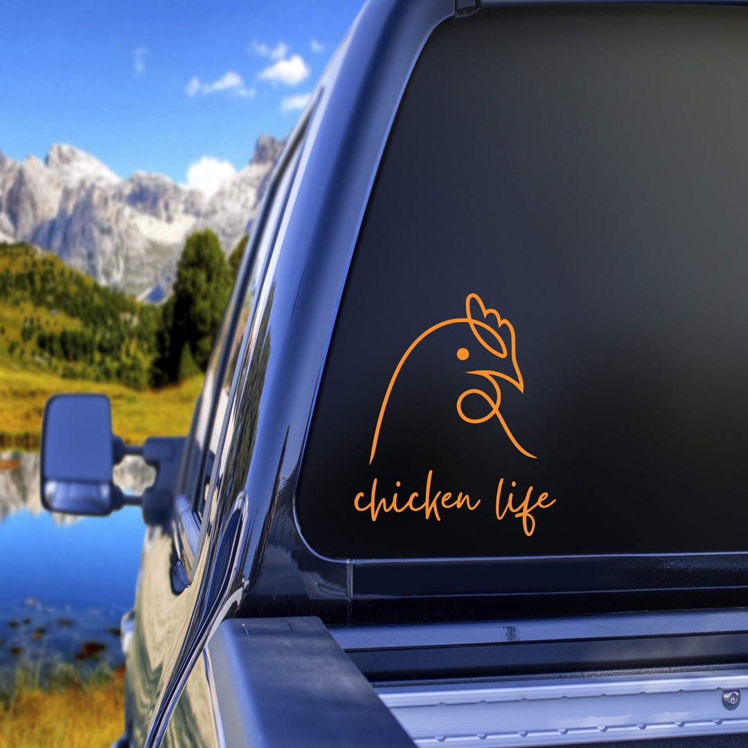 Chicken Car Decal Chicken Gift for Women, Gift for Mom, Chicken Decal ...