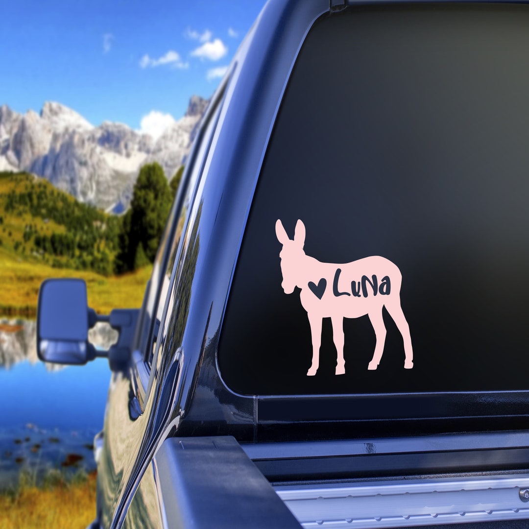 Donkey Decal: Personalized Vinyl Sticker for Car, Laptop, Water Bottle ...