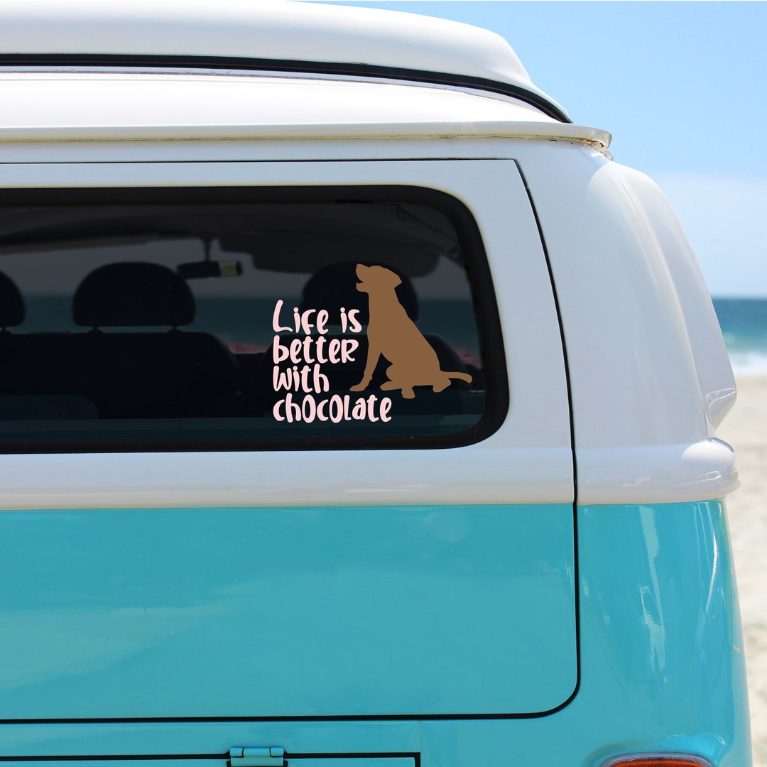 Chocolate Lab Decal, Lab Sticker for Car Window, Labrador Retriever ...