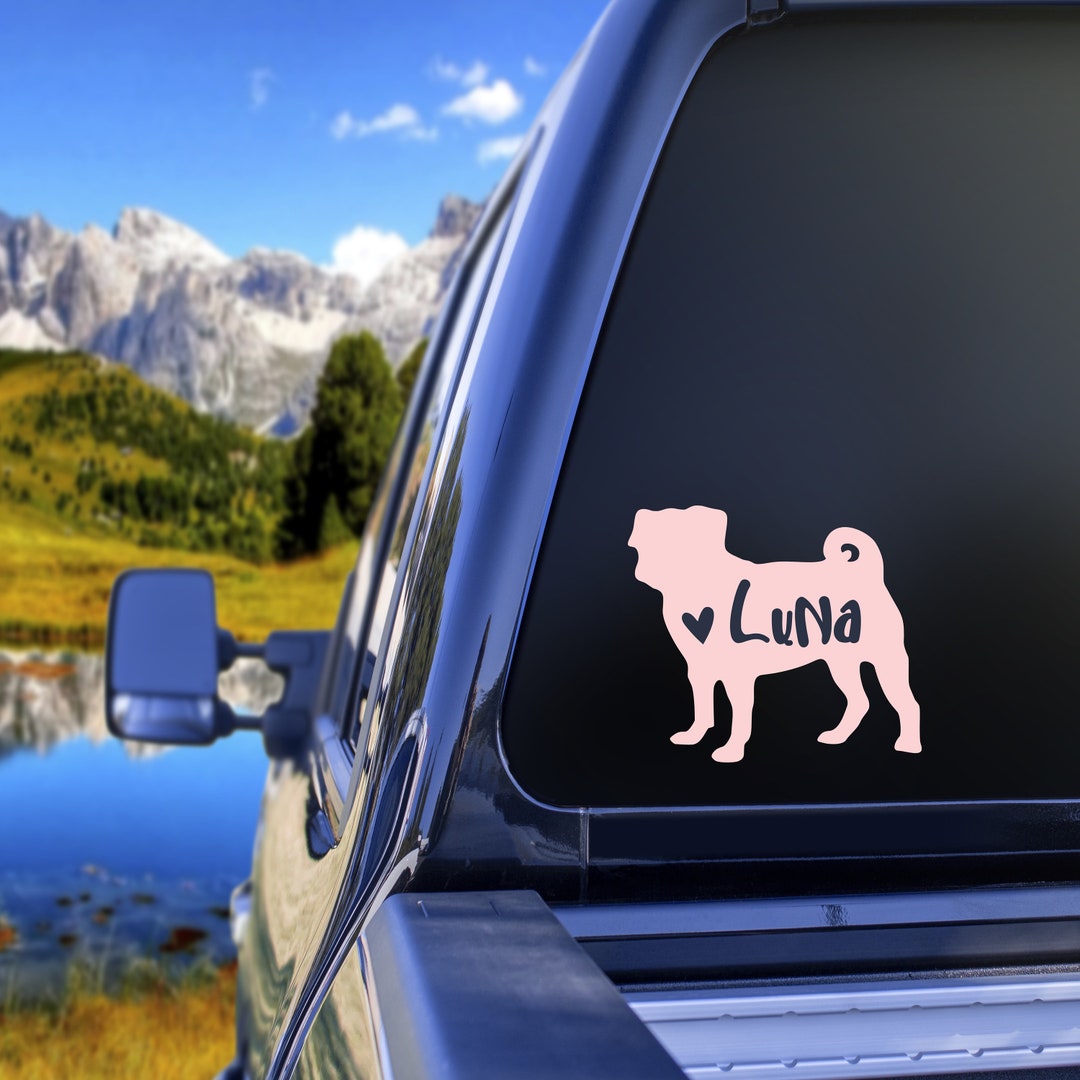 Pug Sticker for Car Window, Pug Gift for Pug Lovers, Gift for Women ...