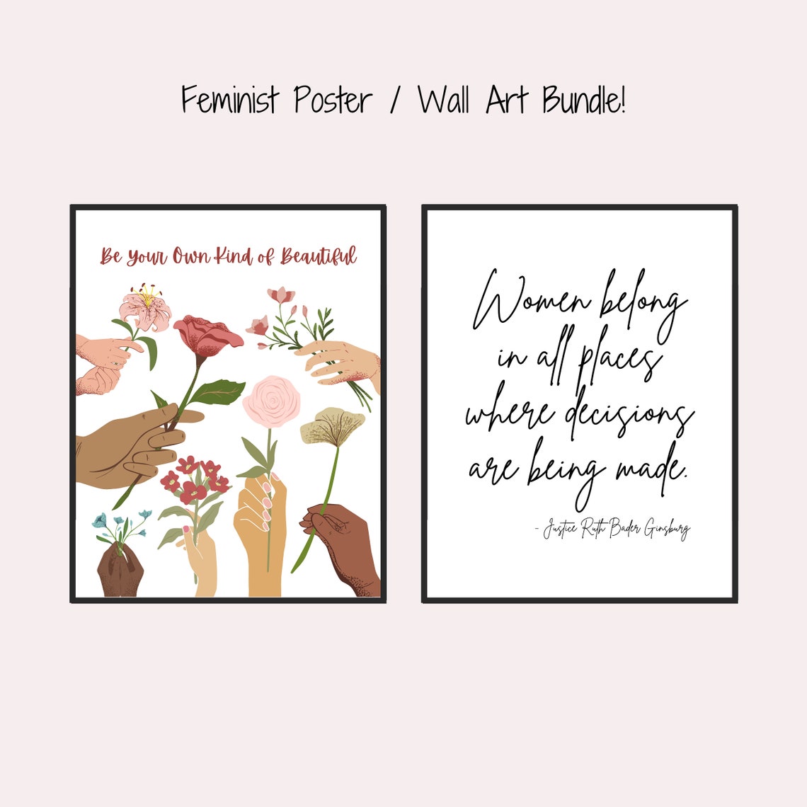 Feminism Wall Art Prints Set Feminist Wall Art Printable Etsy