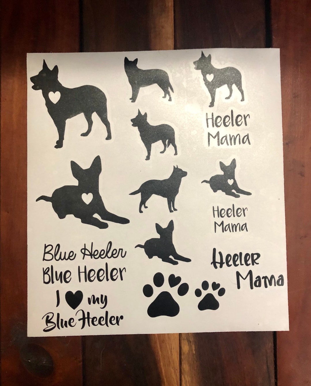 Blue Heeler Decal Set for Cars, Heeler Sticker, Catahoula Decal, Vinyl ...