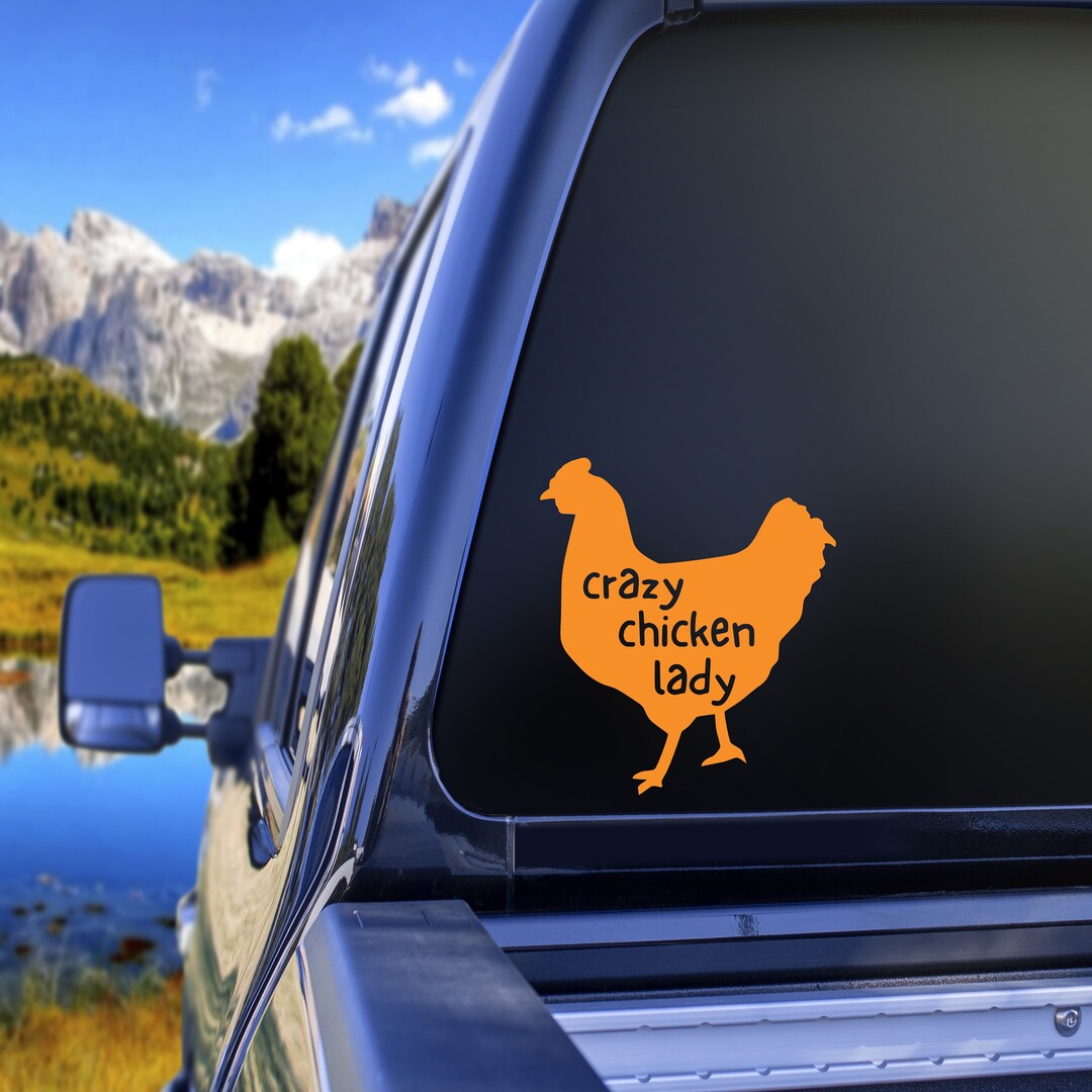 Chicken Car Decal Chicken Gift for Women, Gift for Mom, Chicken Decal ...