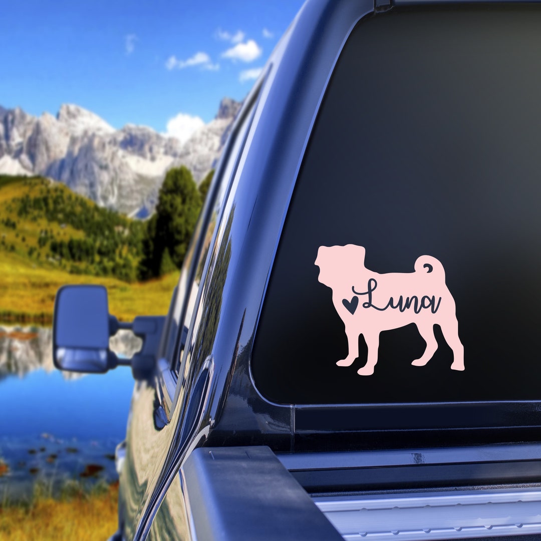 Pug Sticker for Car Window, Pug Gift for Pug Lovers, Gift for Women ...