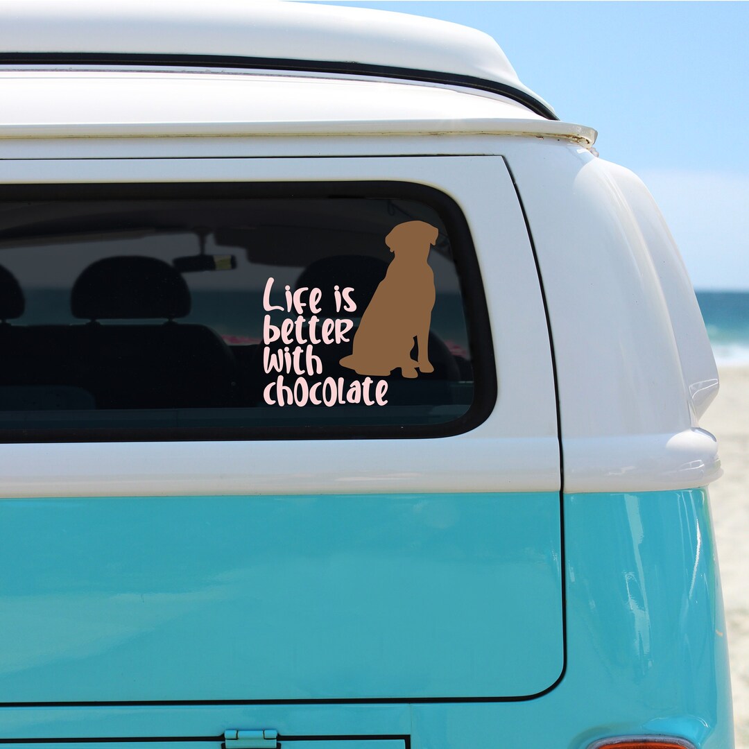 Chocolate Lab Decal, Lab Sticker for Car Window, Labrador Retriever ...