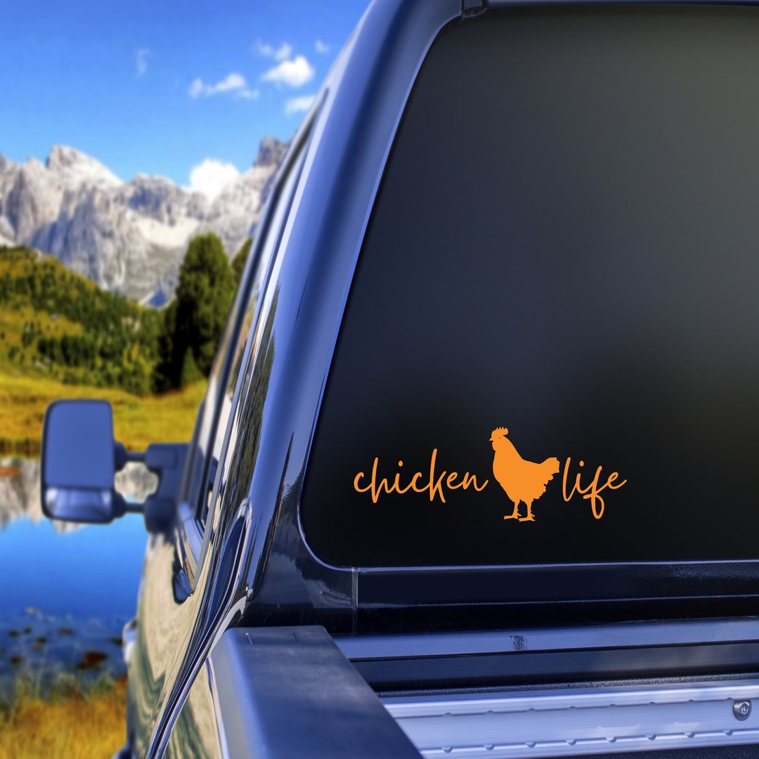 Chicken Car Decal Chicken Gift for Women, Gift for Mom, Chicken Decal ...