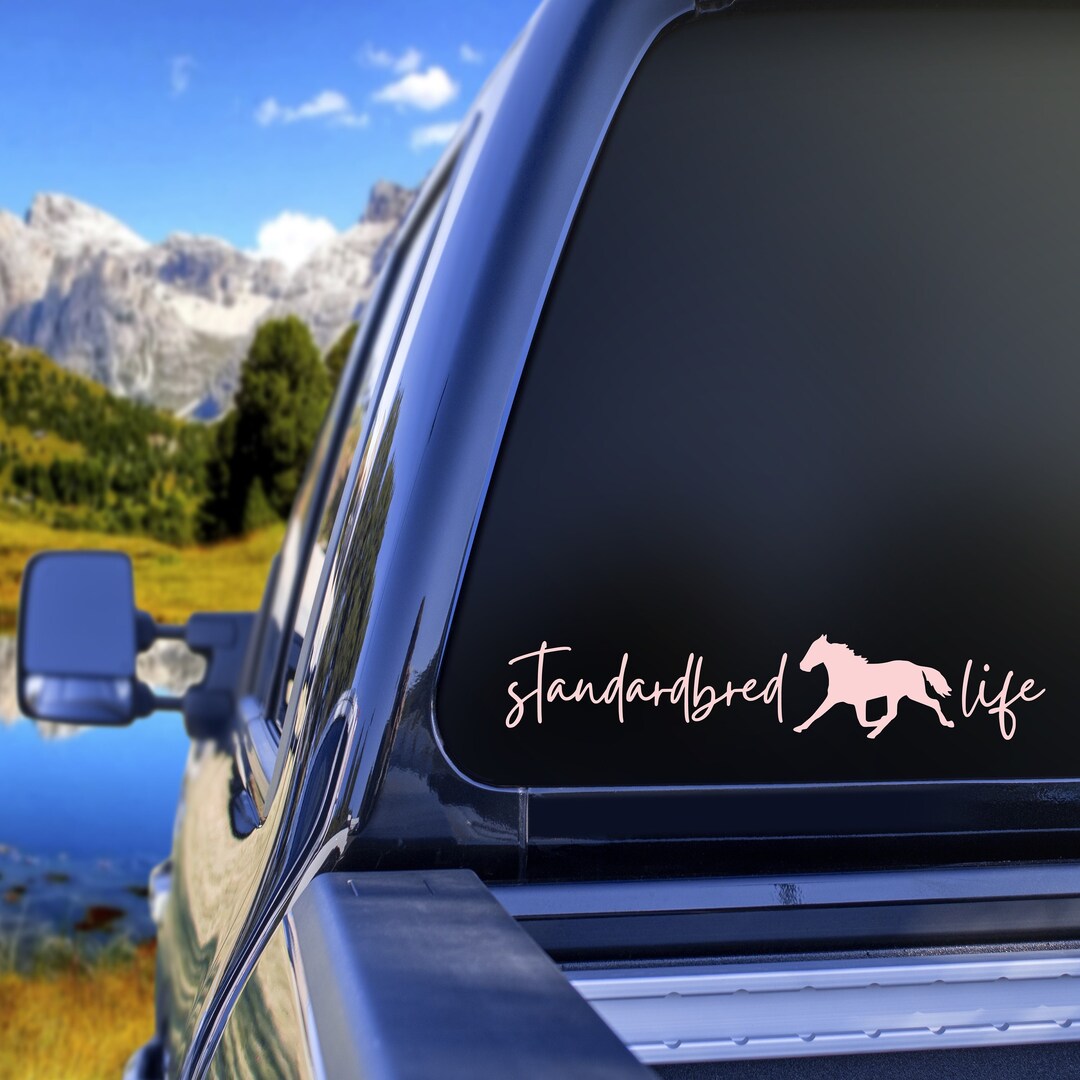 Standardbred Horse Vinyl Decal for Car Window, Horse Trailer Sticker ...