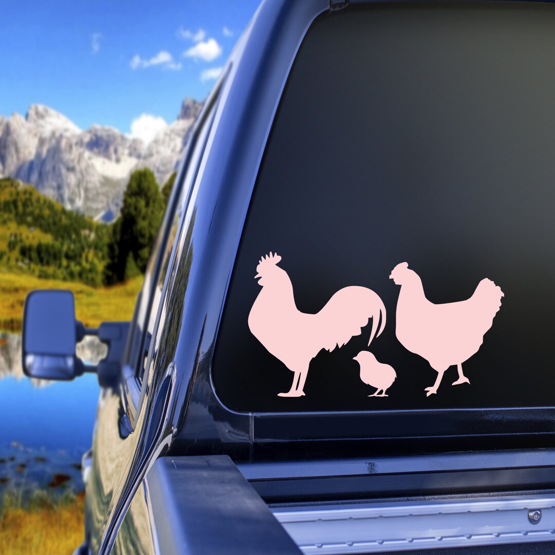 Chicken Car Decal Chicken Gift for Women, Gift for Mom, Chicken Decal ...