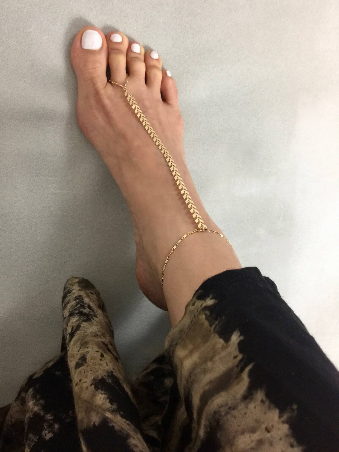 Gold Silver Arrow Toe Chain Anklet Dainty Foot Chain Boho | Etsy