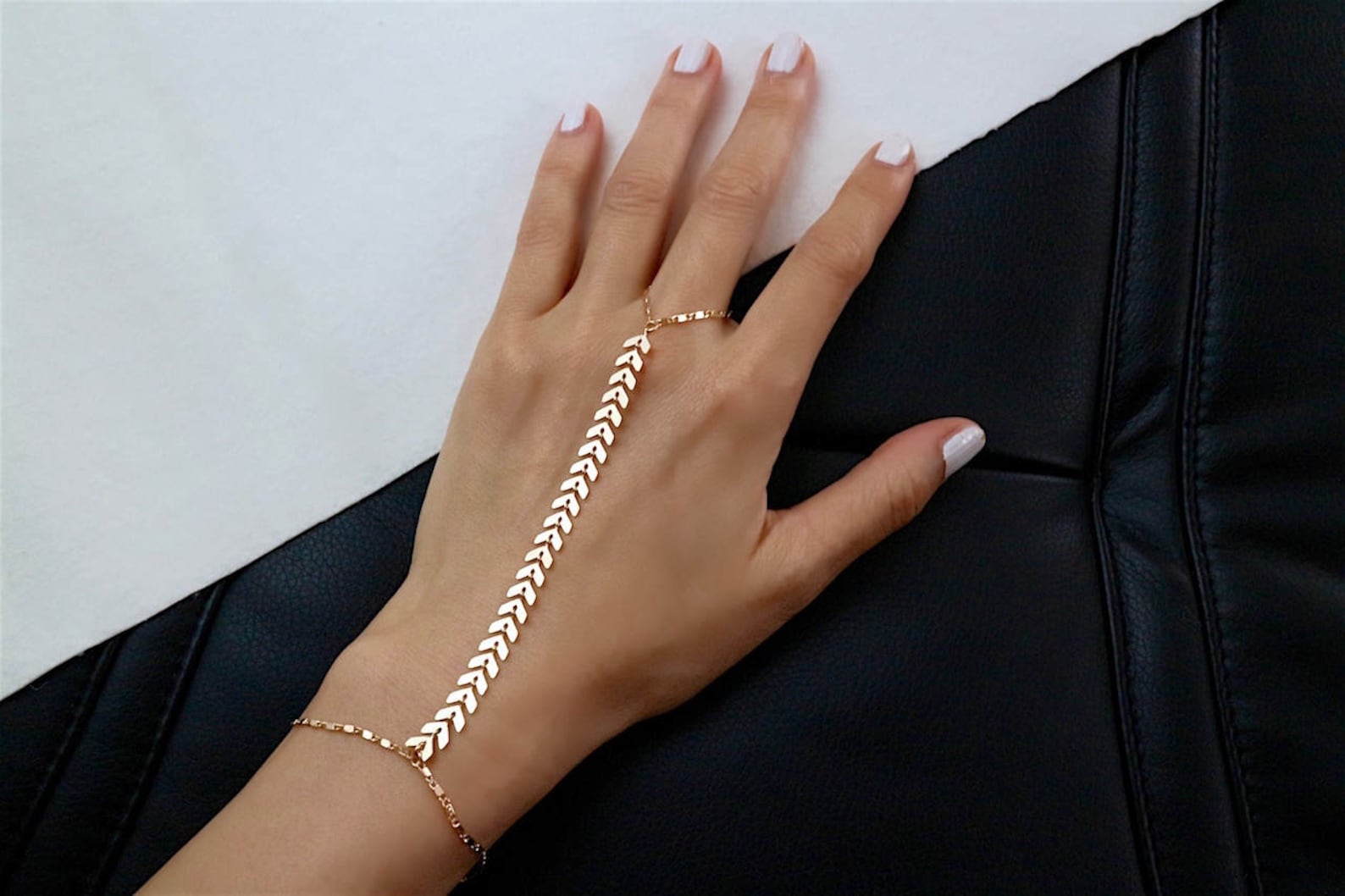 Gold Arrow Hand Chain Bracelet: Bohemian Hand Jewelry - Etsy
