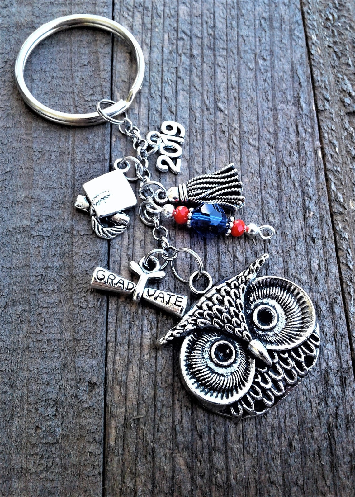 Graduation Keychain Class of 2020 Key Ring Owl Graduation Zipper Pull ...