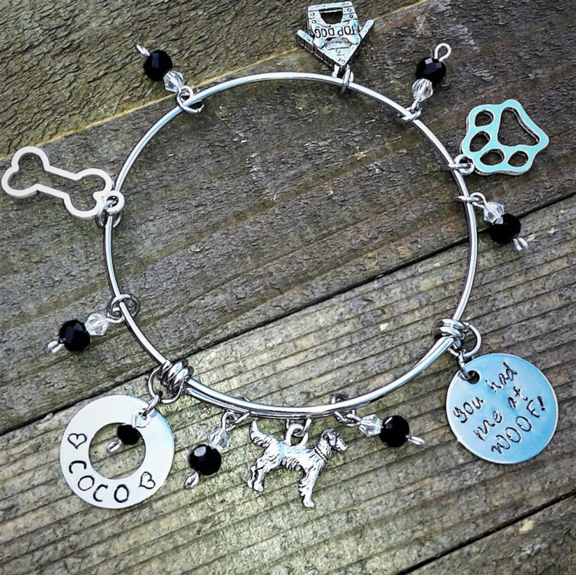 Customized Labrador Retriever Bracelet Black Lab Charm - Etsy