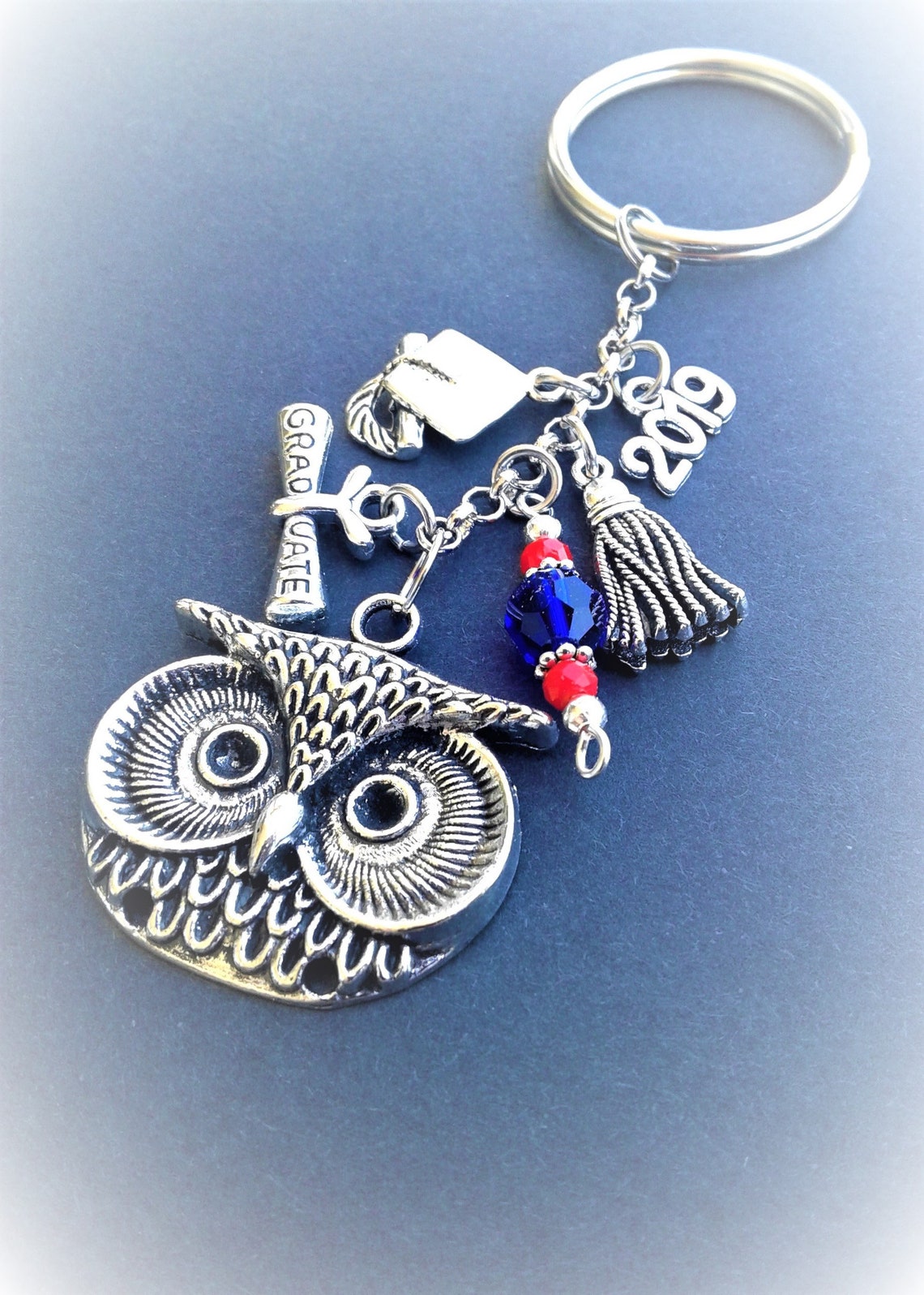 Graduation Keychain Class of 2020 Key Ring Owl Graduation Zipper Pull ...