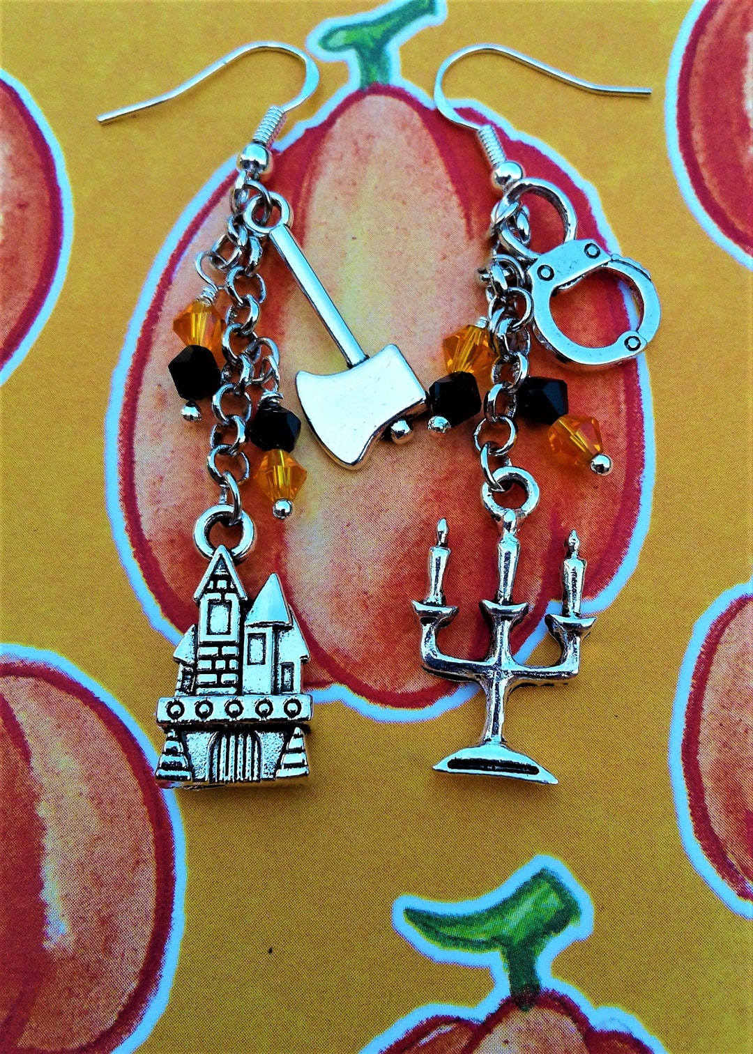 Haunted Mansion Earrings Mismatched Halloween Earrings Ghostly Jewelry ...