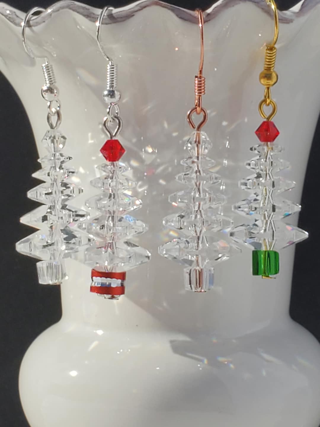 Crystal Christmas Tree Earrings, Swarovski Christmas Trees, 5 Tier ...