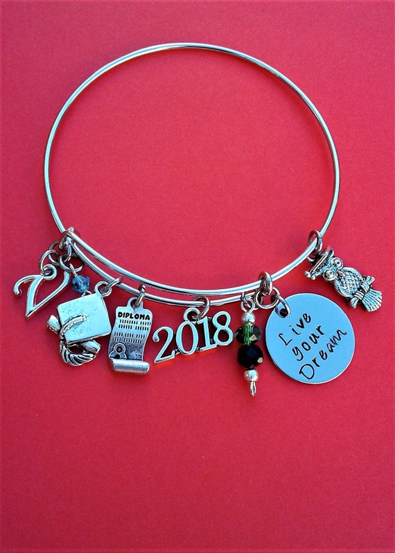 Custom Graduation Charm Bracelet Personalized Graduation | Etsy