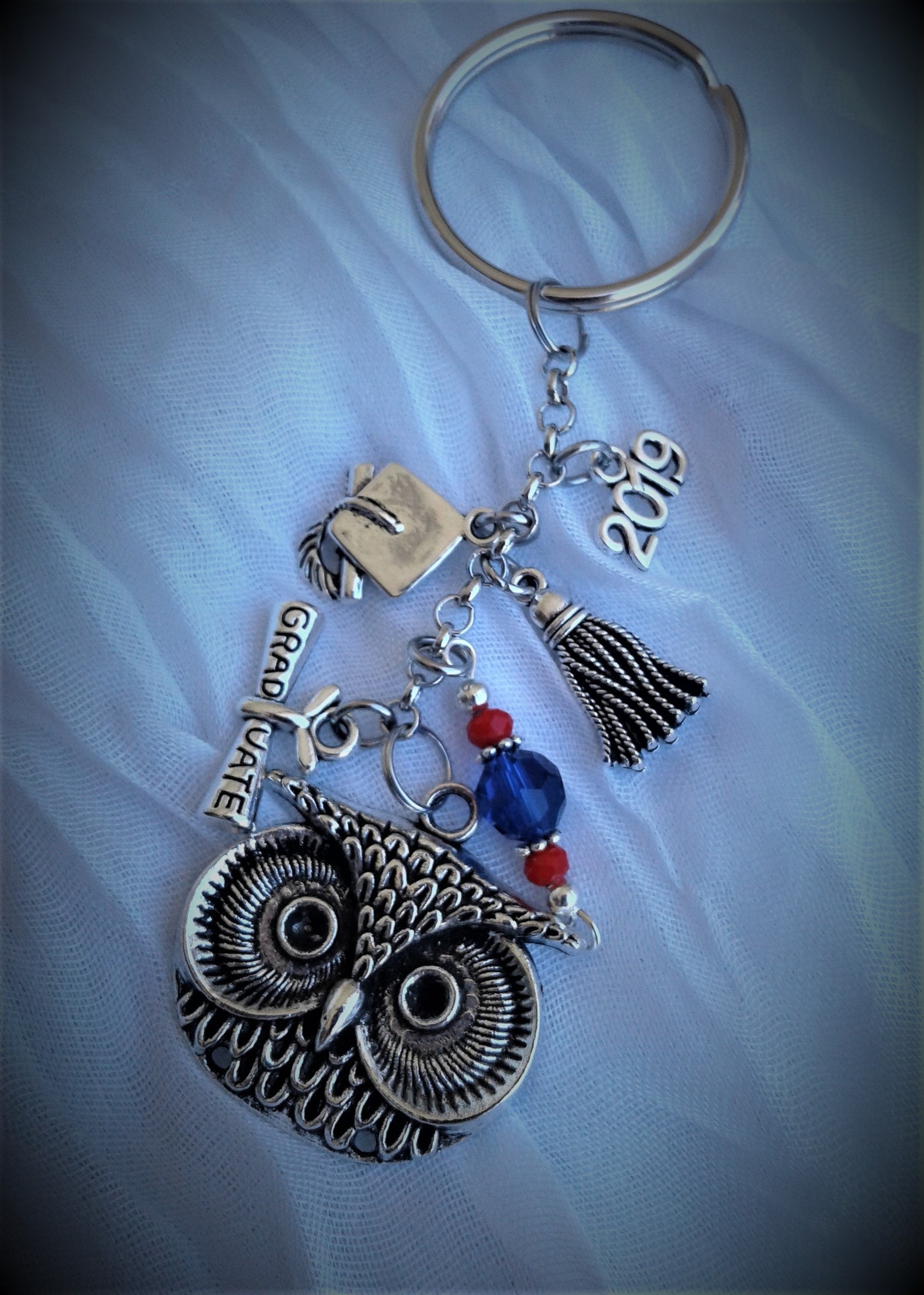 Graduation Keychain Class of 2020 Key Ring Owl Graduation Zipper Pull ...