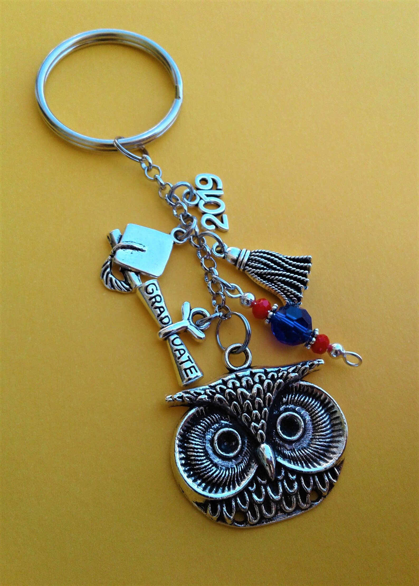 Graduation Keychain Class of 2020 Key Ring Owl Graduation Zipper Pull ...