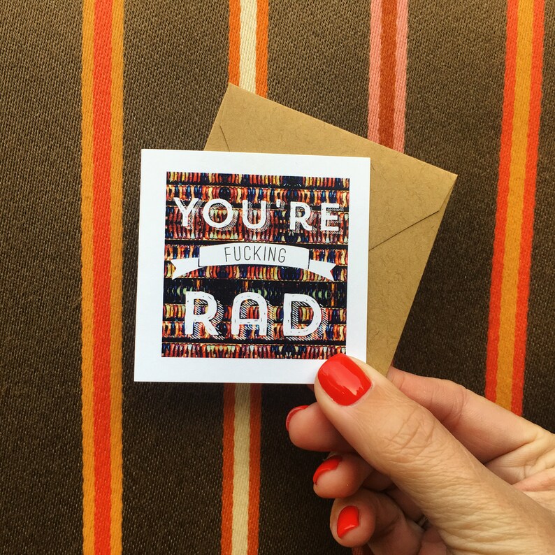 Encouraging Card - You Are Rad - Etsy