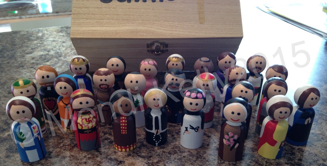 ABC Alphabet Saint Set / Wooden Hand-painted Saints A-Z - Etsy