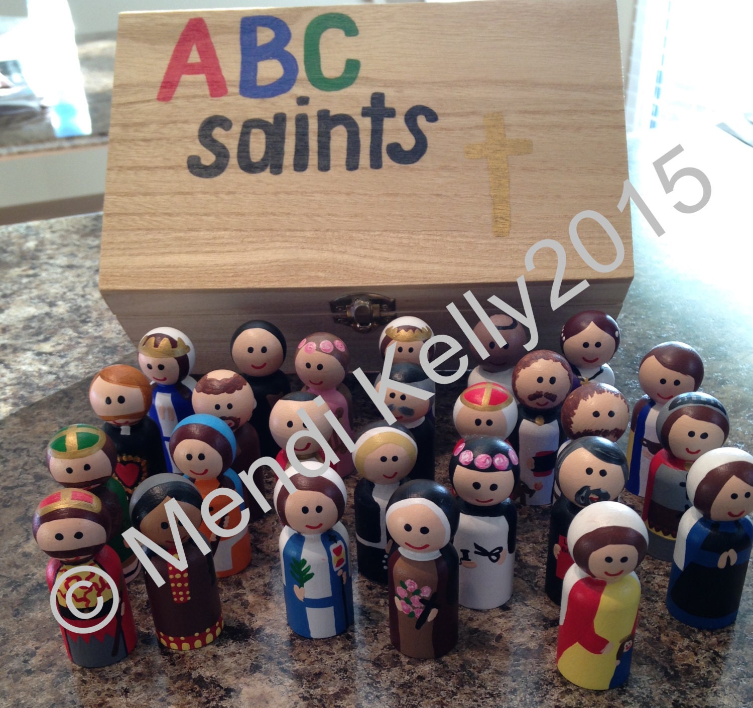 ABC Alphabet Saint Set / Wooden Hand-painted Saints A-Z - Etsy