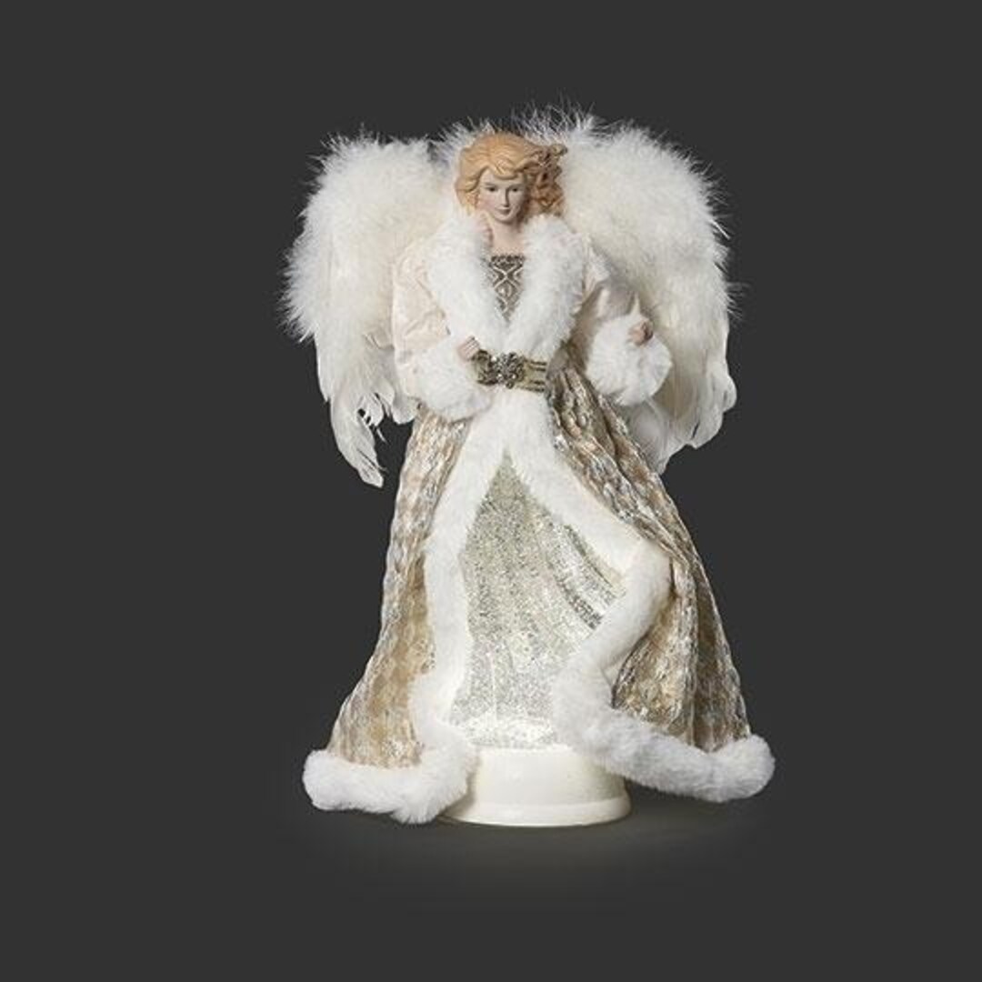 15inch Tall Lighted Swirl Angel in Gold and Silver Fabric Dress - Etsy