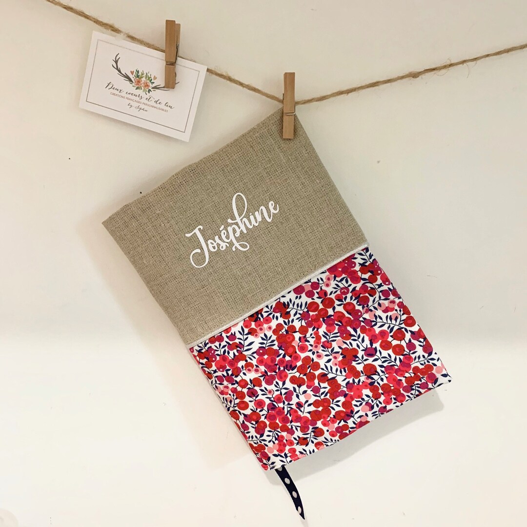 Personalizable Linen and Liberty Wiltshire Red Health Book Protector ...