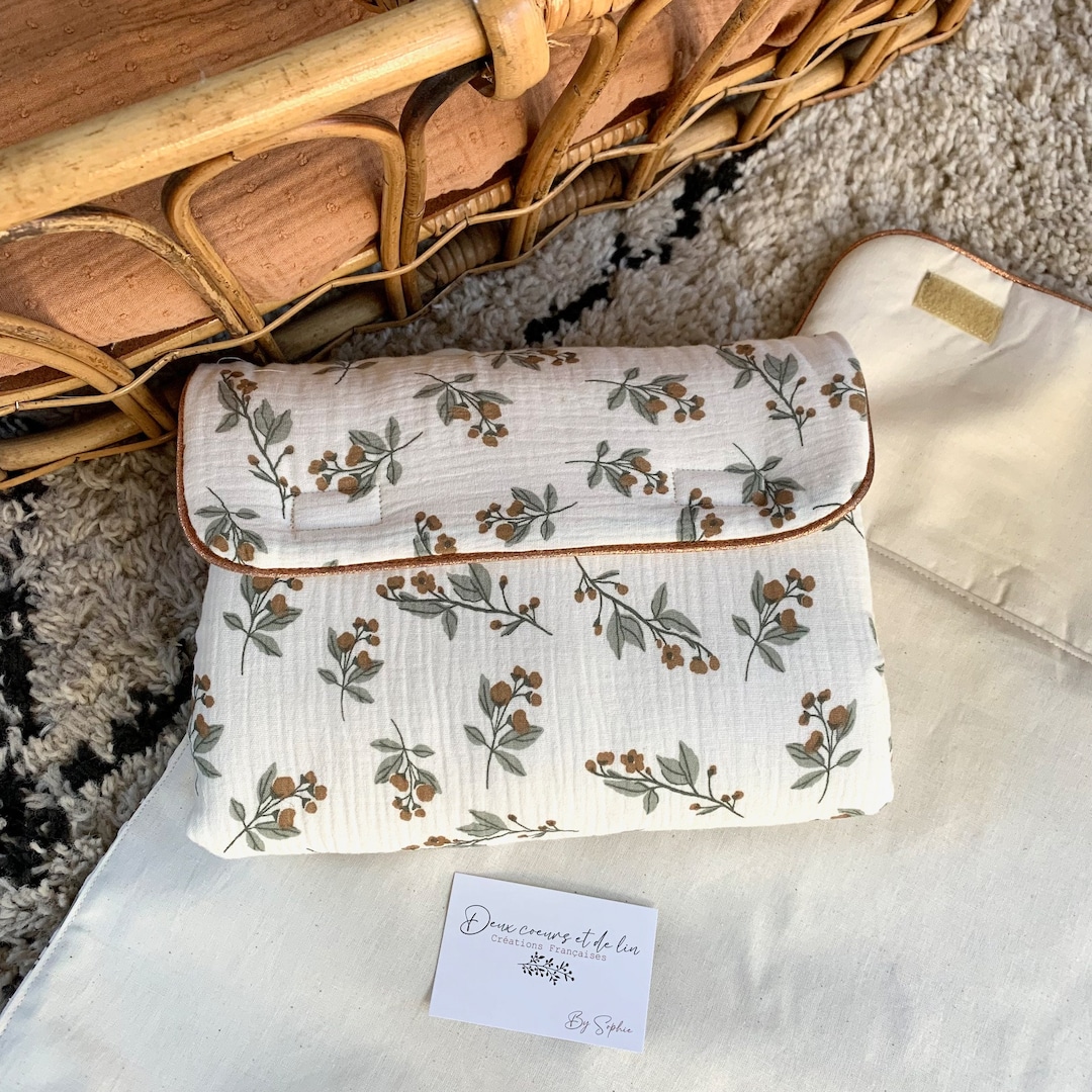 Double Floral Gauze Nomadic Changing Mat, Travel Changing Mat, Nomadic ...