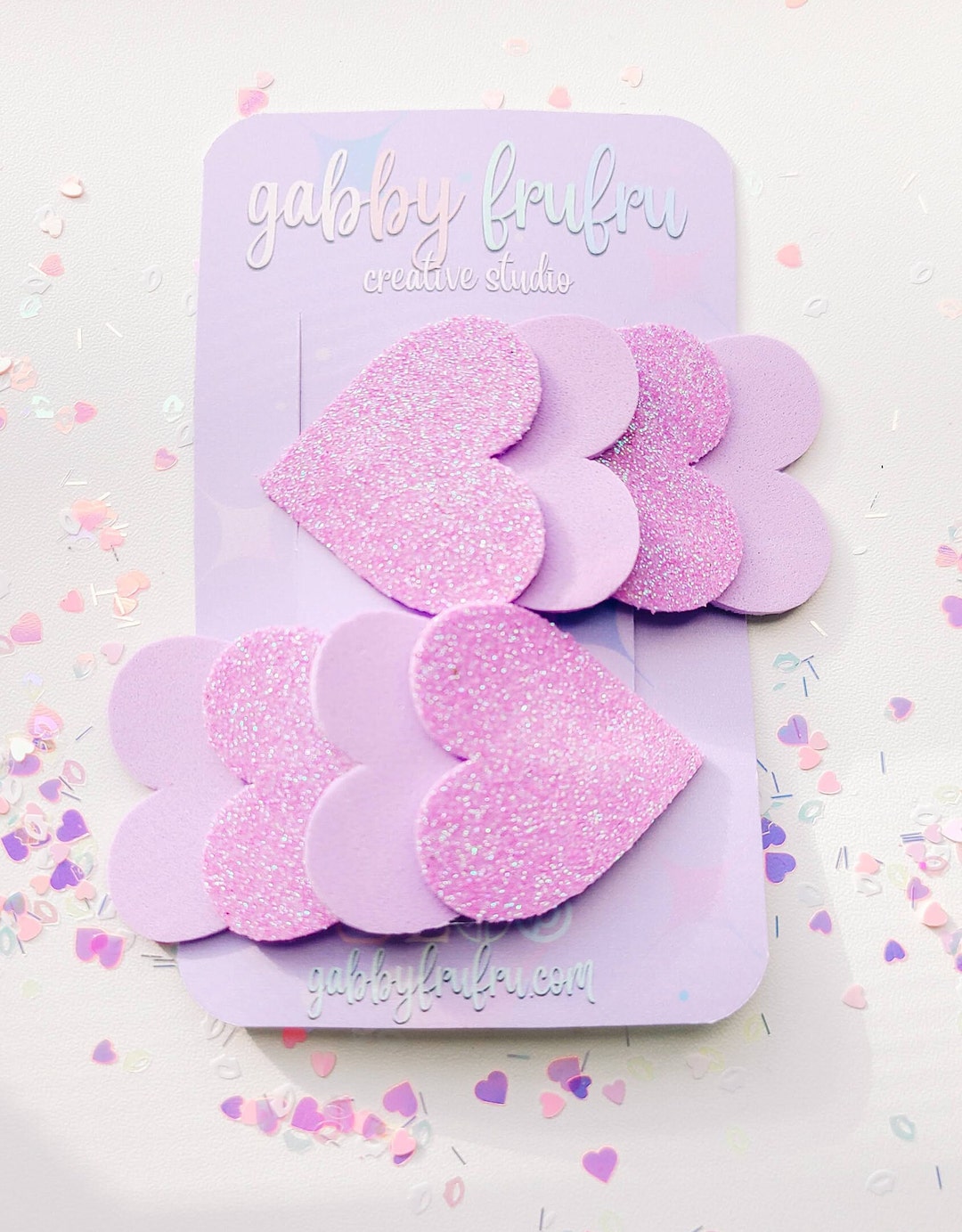 Valentine's Day Glitter Foam Heart Slider Clips, Heart Hair Clips ...