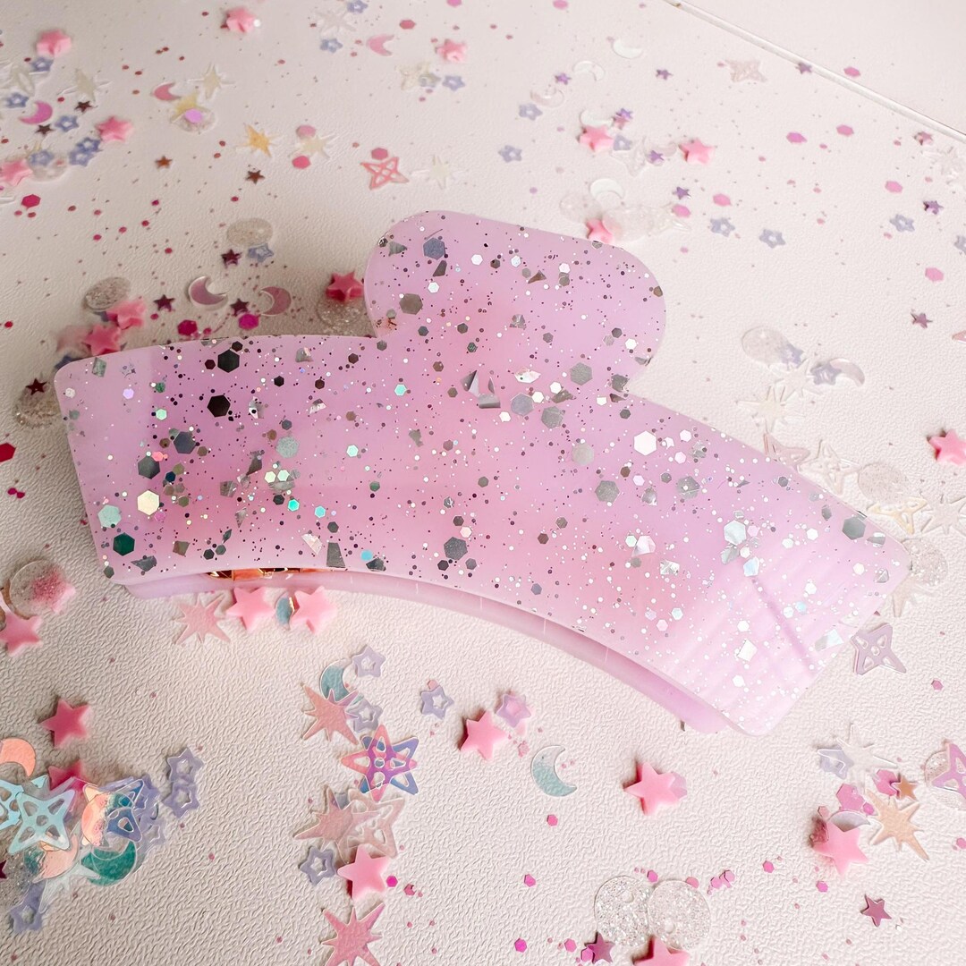Lilac Lavender Glitter Sparkle Gold Claw Hair Clip, Laser Cut Acrylic ...
