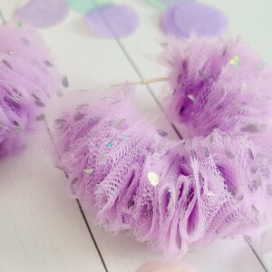 Lilac Silver Confetti Tutu Gold Hoop Earrings, Gold Hoops, Tulle, Pink ...