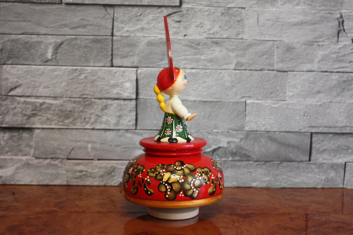 Handmade Wooden Music Box Russian Doll Box Hand Painted | Etsy