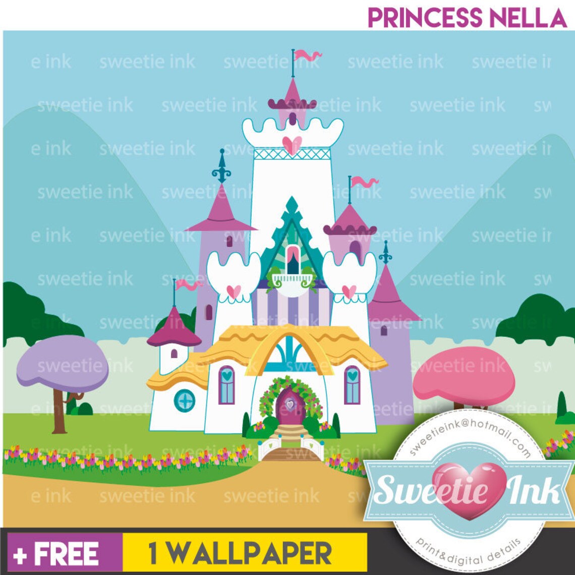 Princess Nella Clipart Digital Nella the Princess Knight - Etsy