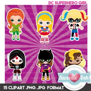 DC Superhero Girl Clipart Kawaii - Etsy