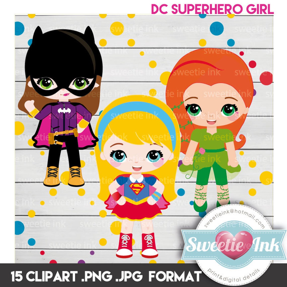 DC Superhero Girl Clipart Kawaii - Etsy