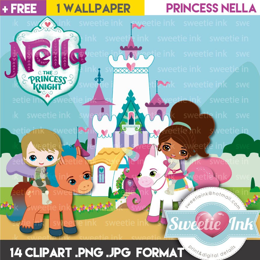 Princess Nella Clipart Digital Nella the Princess Knight - Etsy