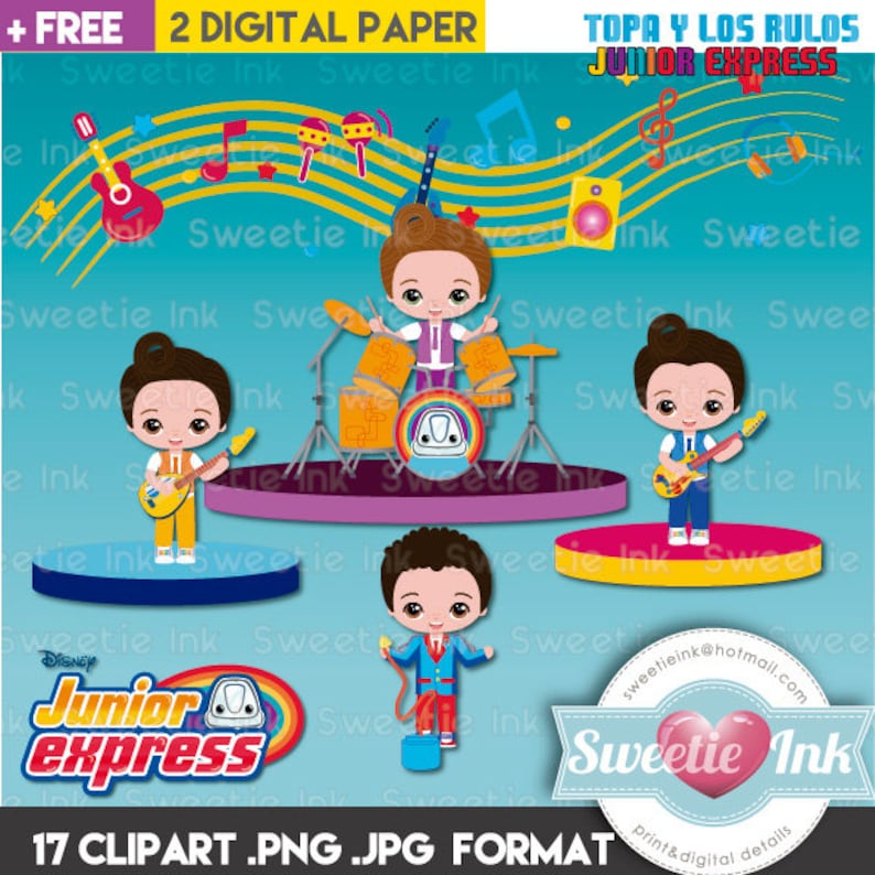 Topa and Los Rulos Junior Express Clipart Kawaii - Etsy