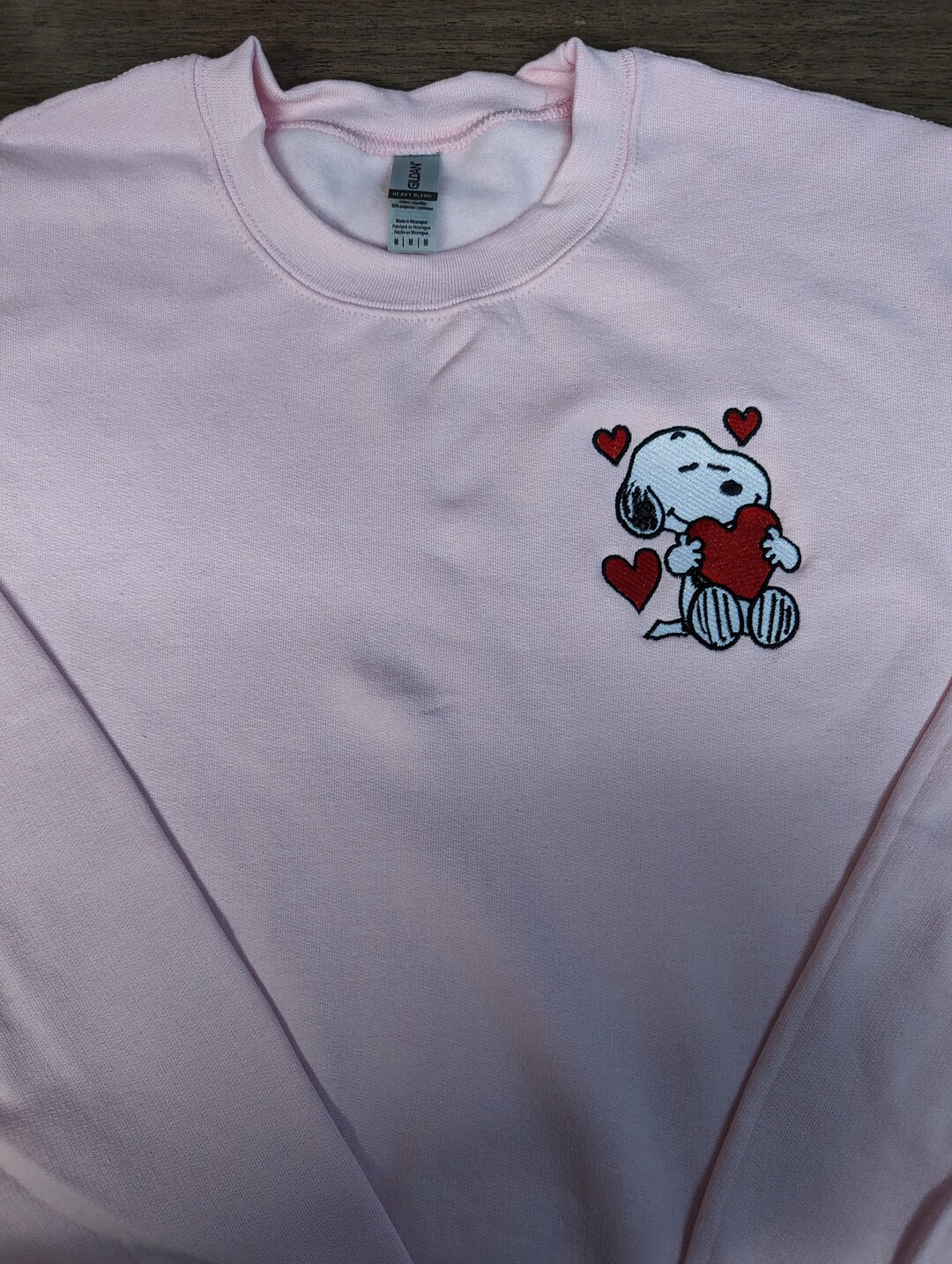 Snoopy Valentine's Day Light Pink Crewneck - Etsy