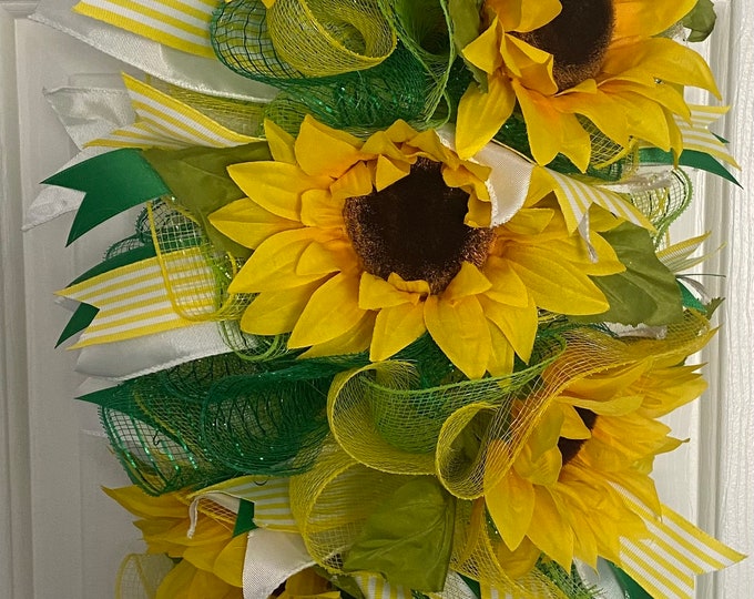 Sunflower Swag, Yellow Swag, Summer Swag, Sunflower and Lemon Swag ...