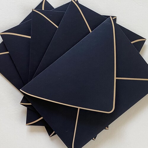 Black and Gold Envelopes Deluxe Envelopes Luxury Envelopes - Etsy