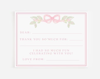 Printable Kids Fill in the Blank Thank You Card Rainbow - Etsy