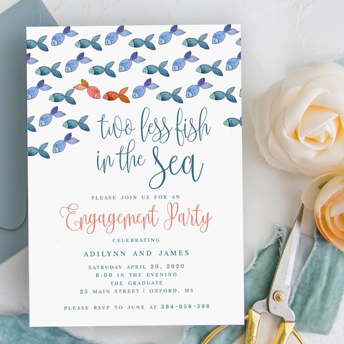 Two Less Fish in the Sea Banner Nautical Wedding Nautical - Etsy
