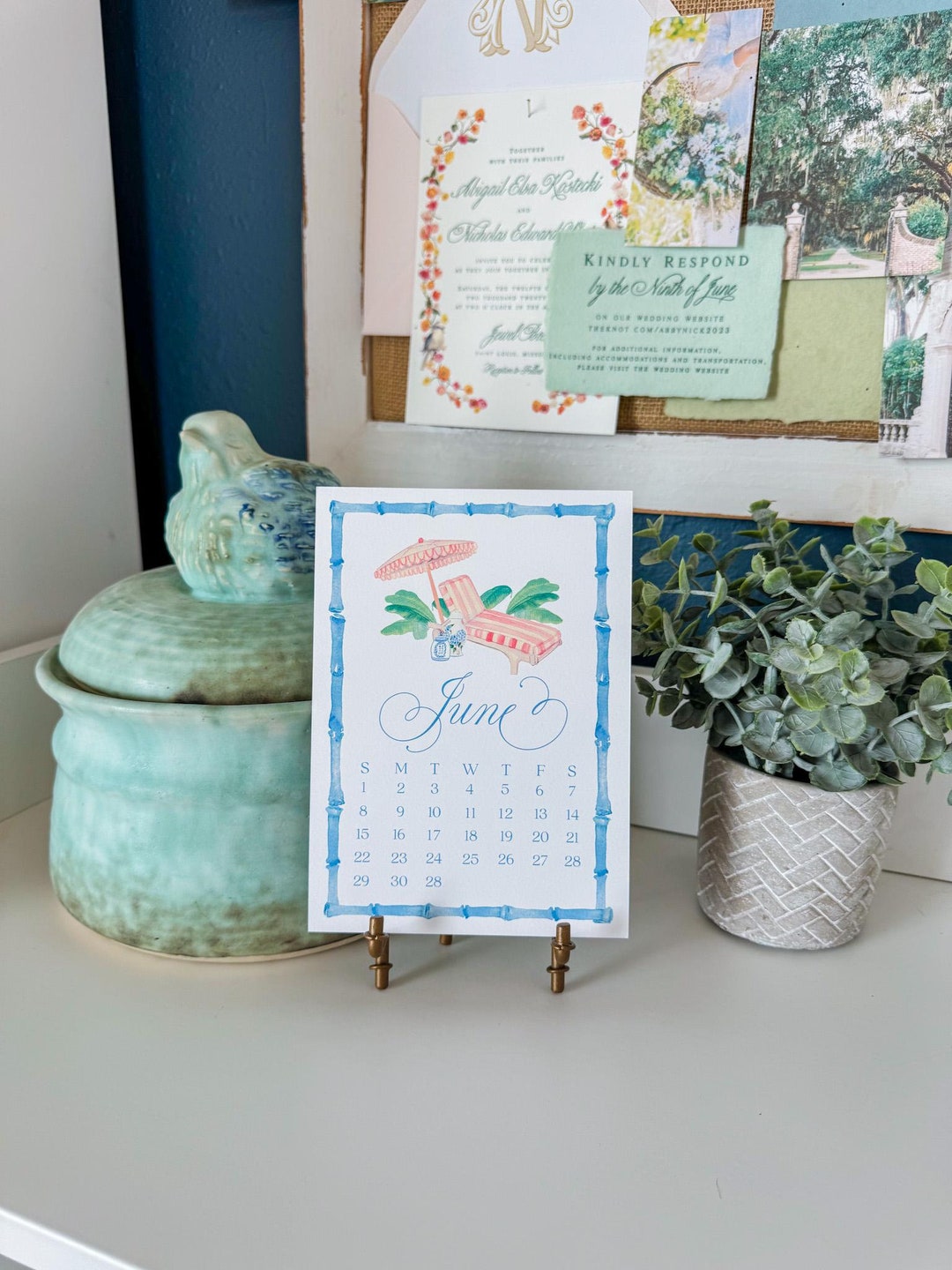 2025 Chinoiserie Desktop Calendar – Grandmillennial Art Prints (digital ...