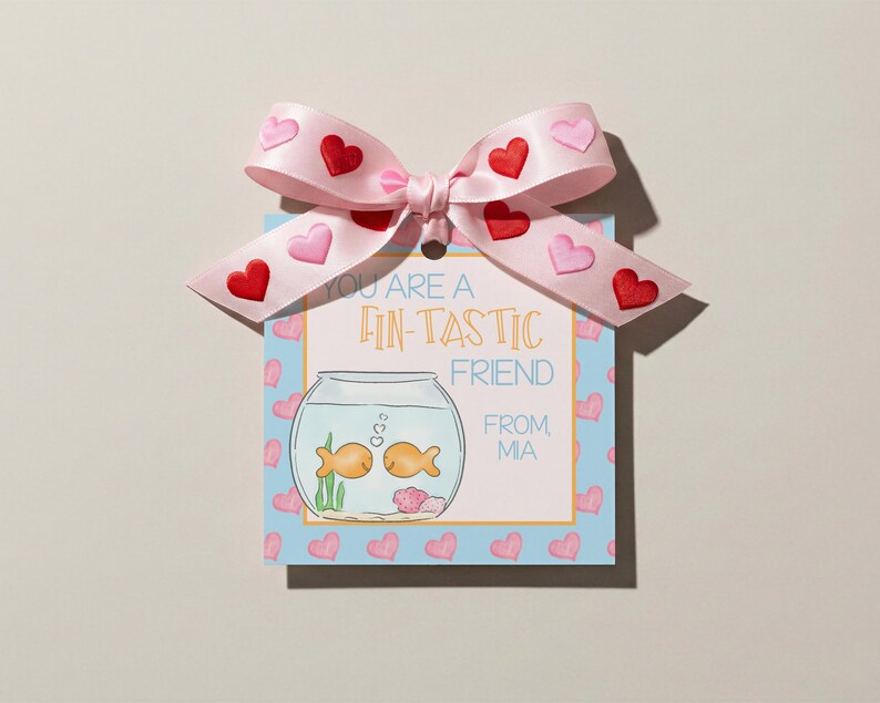 Fin-tastic | Gold Fish | School Valentines Day Card for Kids (digital ...