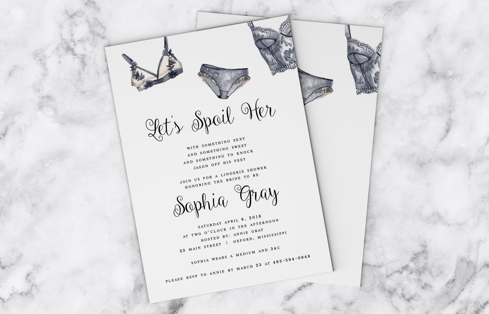 Evelyn Lingerie Shower Invitation Lingerie Party Invite Etsy