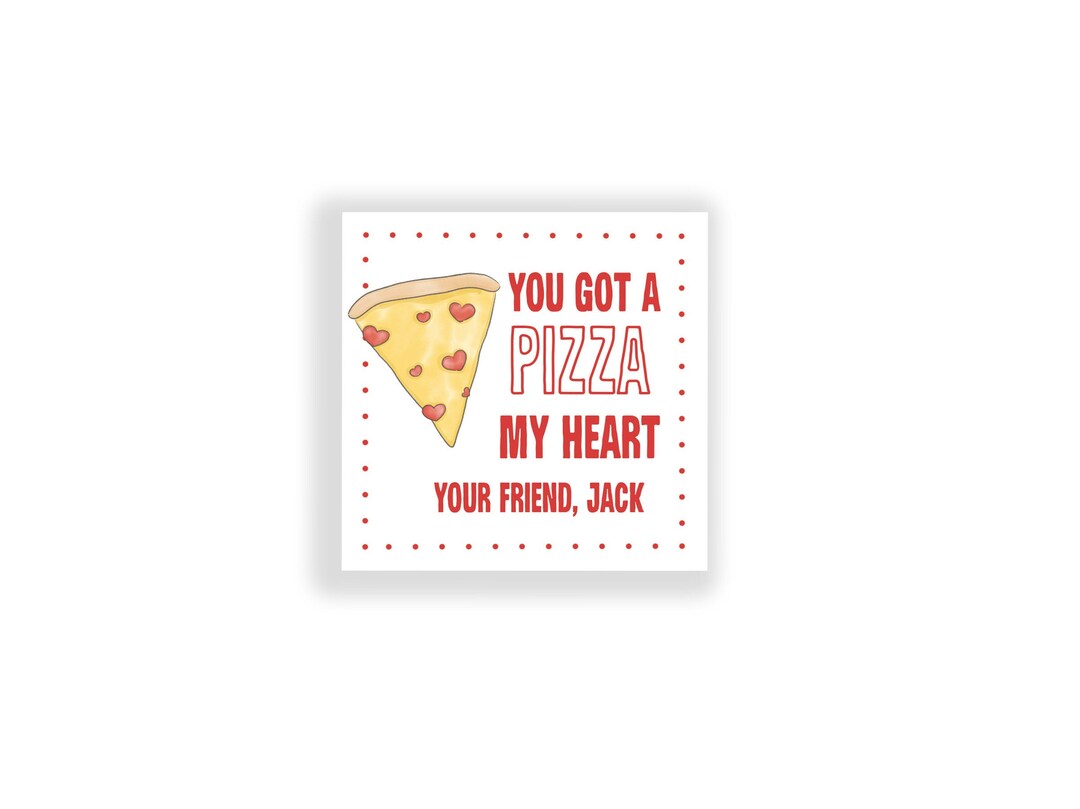 Editable Pizza My Heart Valentine Tags, Pizza Valentine Exchange Card ...