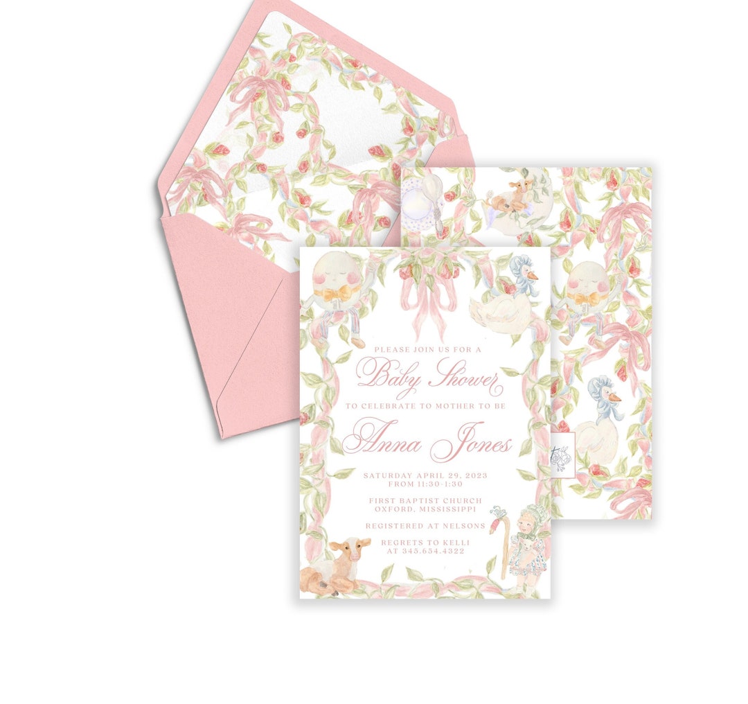 Anna Jones Nursery Rhyme Baby Shower Invitation, Storybook Baby ...
