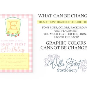 Emmy Berry First Birthday Invitation, Watercolor Berry Invitation ...