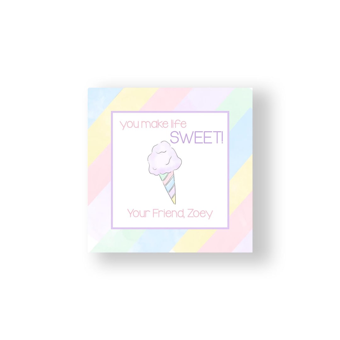 Cotton Candy Valentines Day Card for Kids (digital or Printed) - Etsy